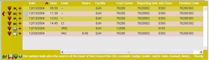 Transaction Grid View